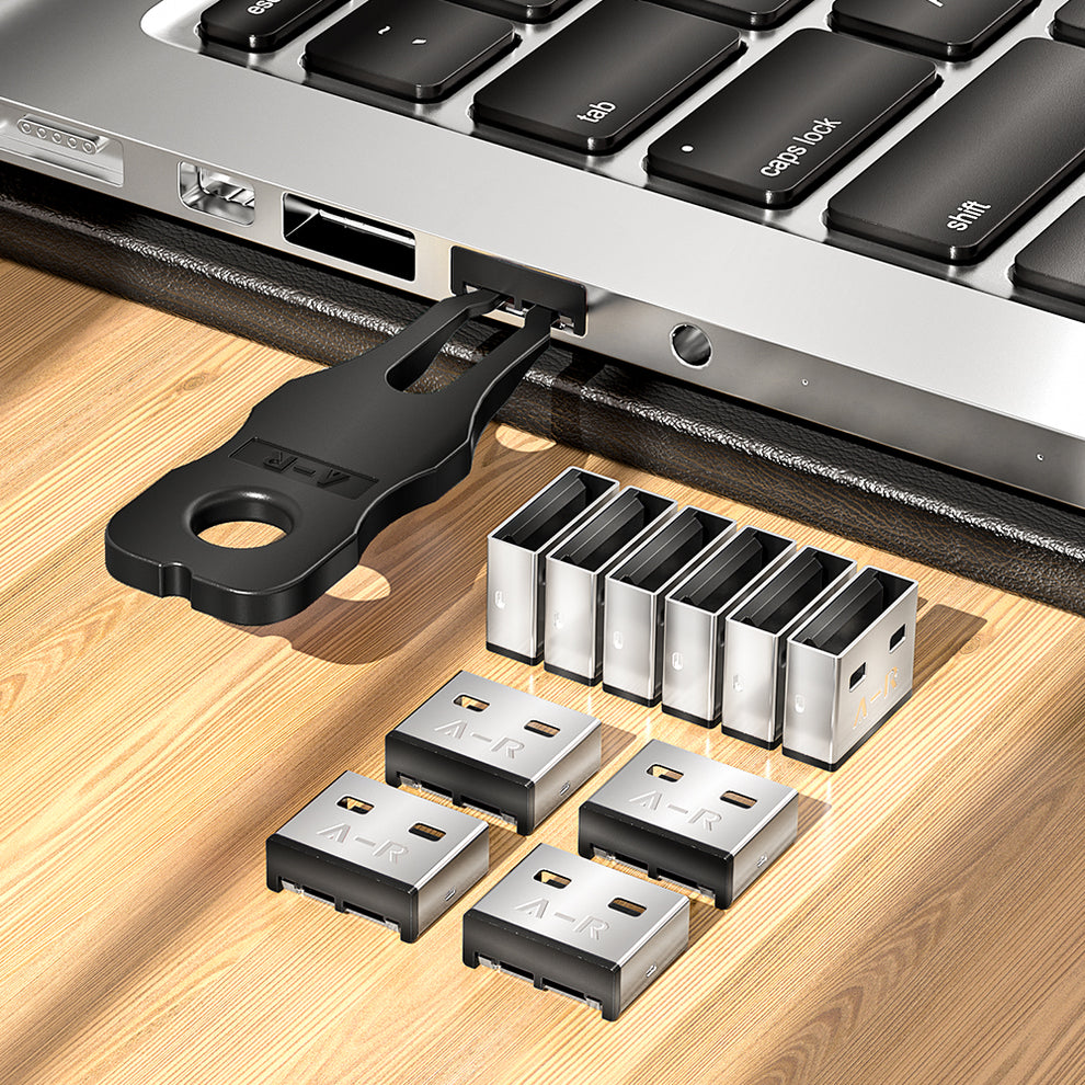 AMPCOM USB Port Lock with Key, USB Metal Port Lock Blocker for PC ...