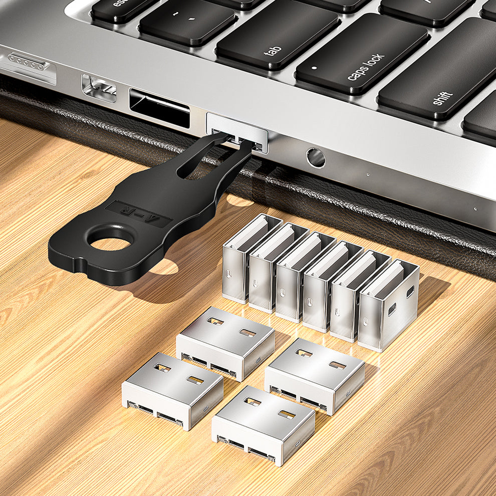 AMPCOM USB Port Lock with Key, USB Metal Port Lock Blocker for PC ...