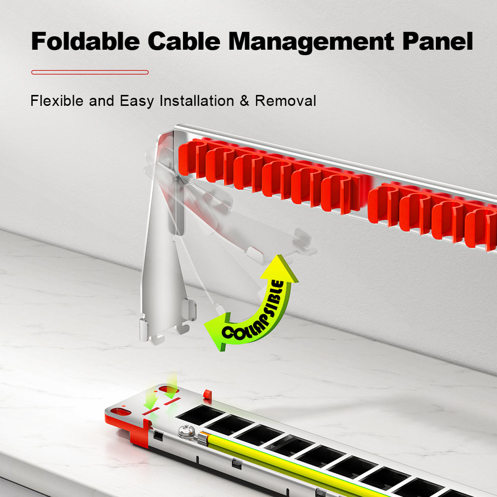 AMPCOM 1U 24-Port Blank Patch Panel – SPCC Steel, Copper Ground Wire ...