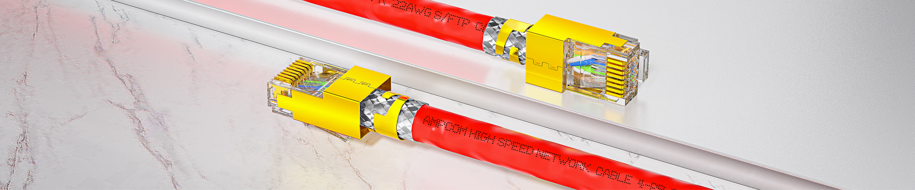 AMPCOM RJ45 Connectors - UTP/STP, Shielded, Gold/Nickel Plated, Tool-Less