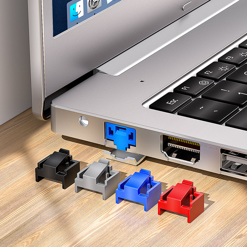 AMPCOM RJ45 Port Lock, Anti-Theft Plug with Key, Triple Locking ...